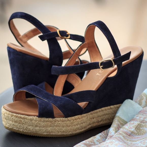 Maypol | Shoes | Blue Suede Maypol Espadrille Sandals Sz 38 | Poshmark